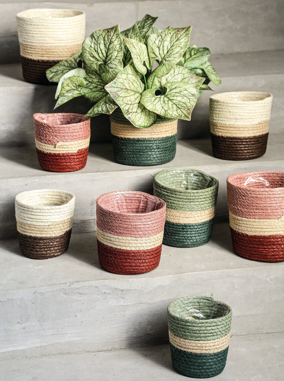Tyro Pink Layered Paper Rope Plant Pot - 3 Sizes Available – Lillian Daph