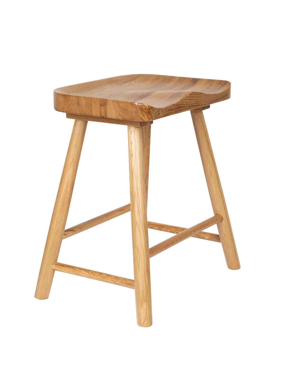 Cleveland Solid Oak Short Wooden Stool - Natural – Lillian Daph