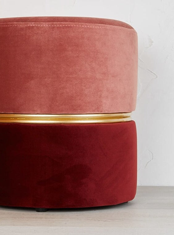 Candy Rose Pink Plush Velvet Bubbly Stool – Lillian Daph